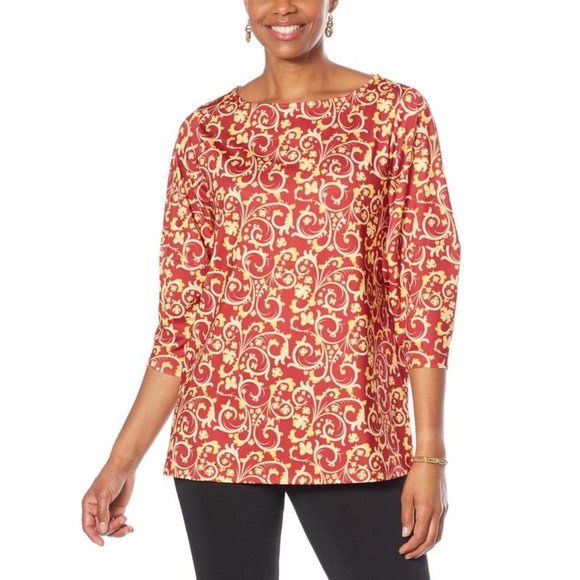 Antthony | Tops | Antthony Statement Print 34 Lanternsleeve Pullover ...